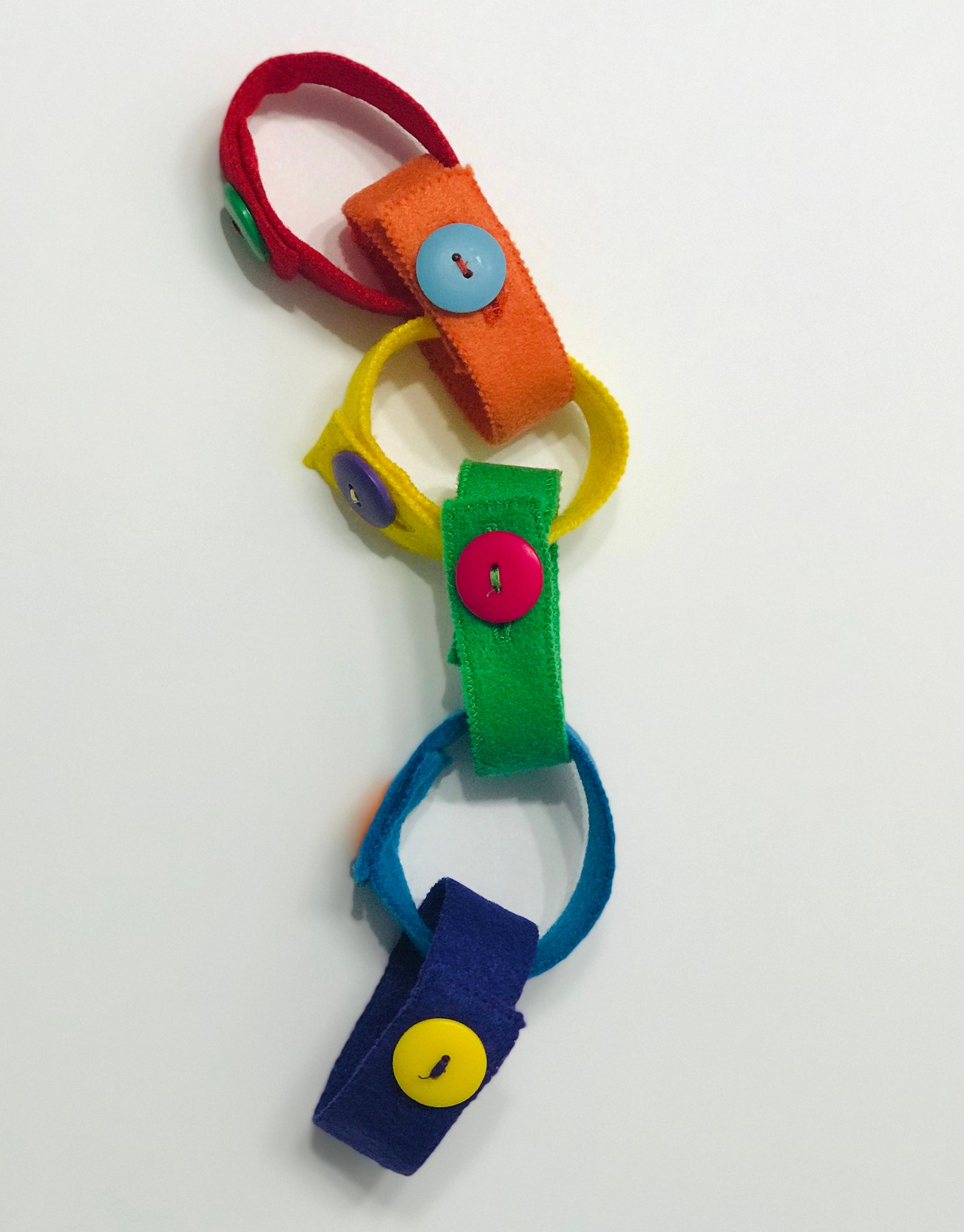 Rainbow Felt Button Chain - Etsy