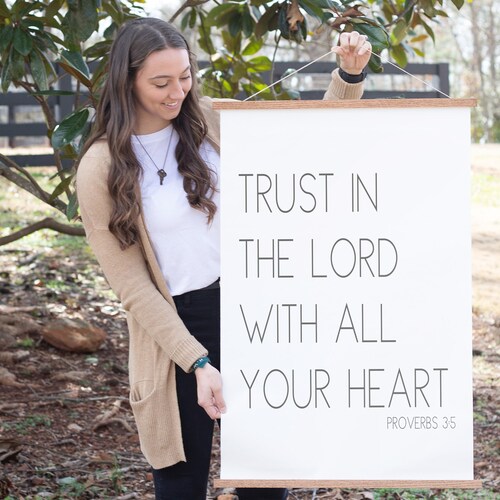 Trust in the Lord Proverbs 35 Canvas Hanging Bible Verse | Etsy