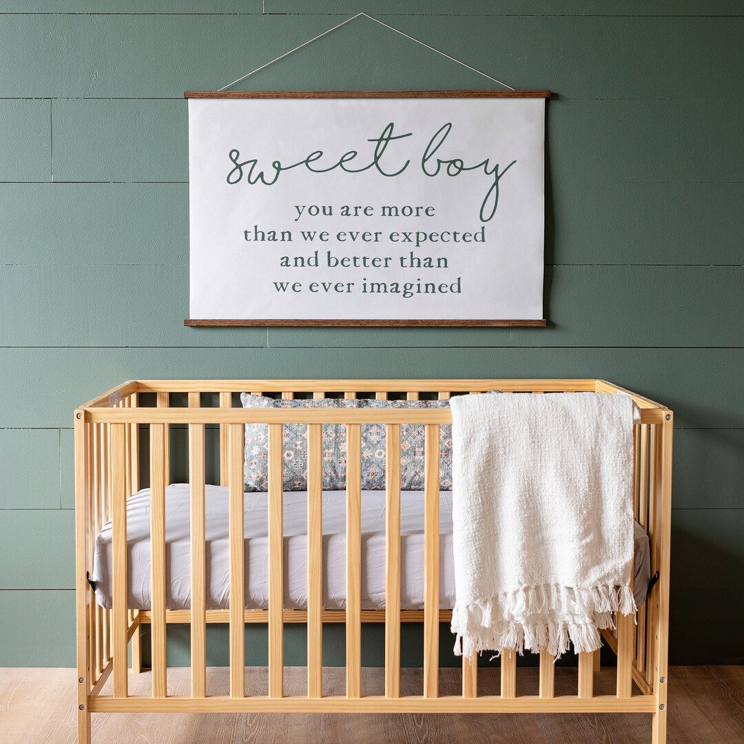 Sweet Boy Nursery Sign: Hanging Cotton Canvas Wall Decor | 070 - Etsy