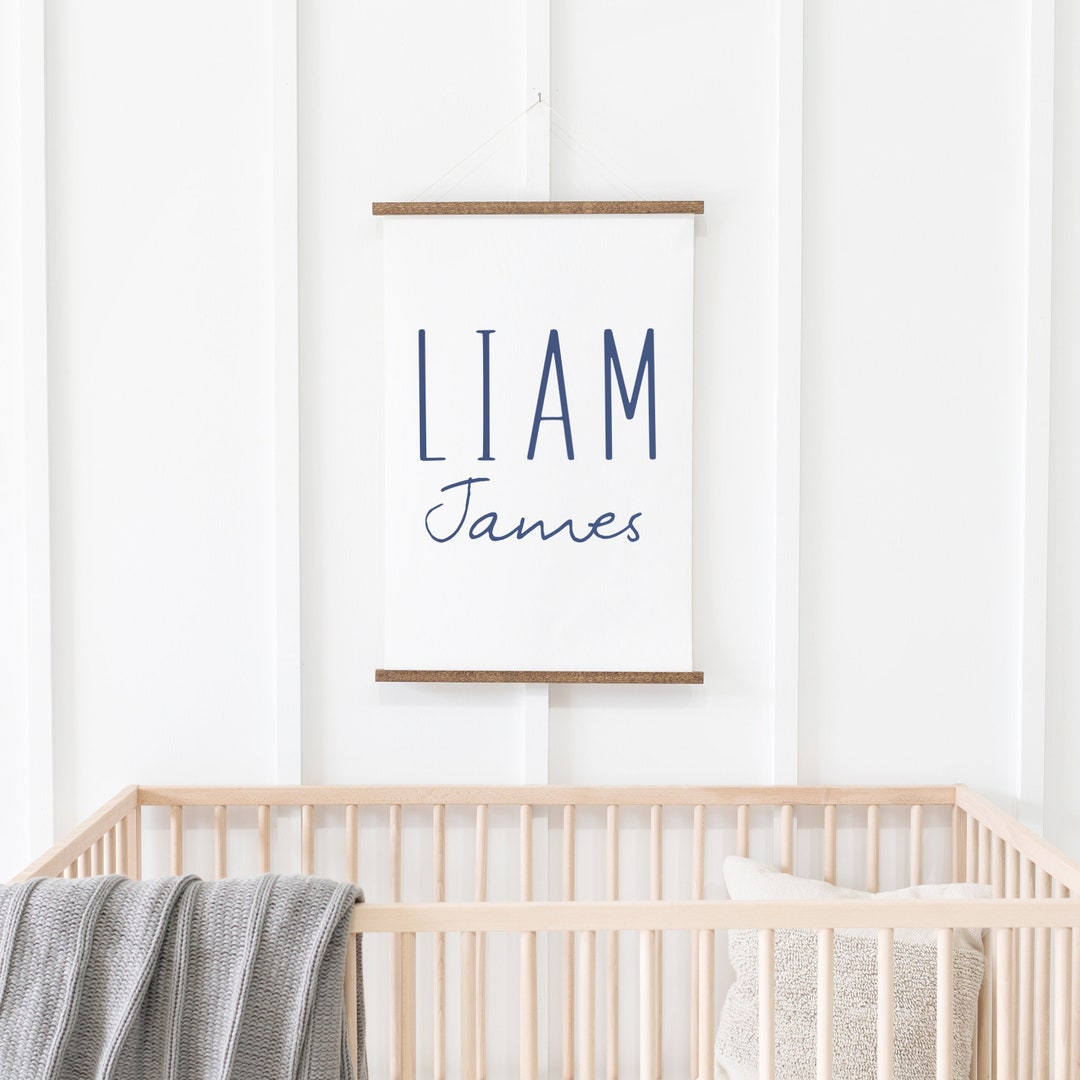 Nursery Name Sign | Baby Name Sign | Nursery Name Canvas Hanging ...