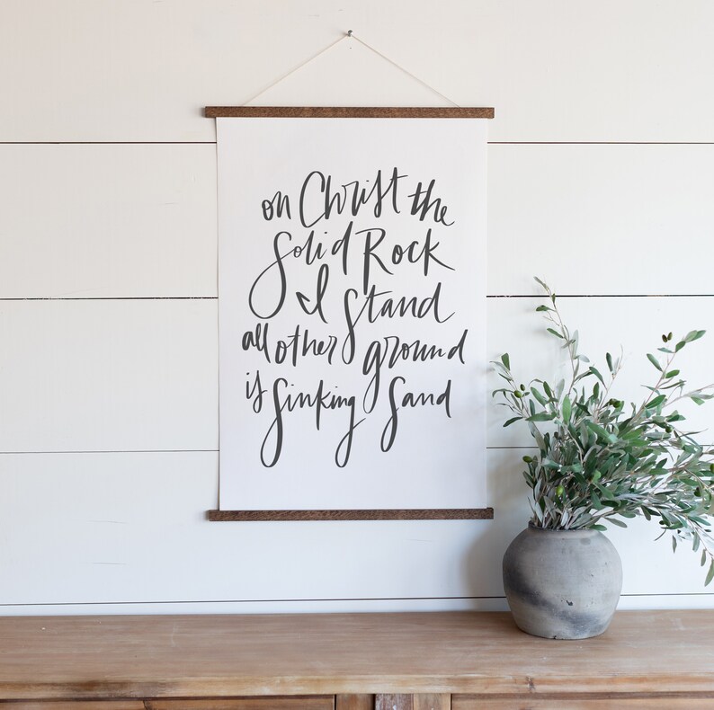 Bible Verse Signs Hand Lettered Design Christ the Solid - Etsy