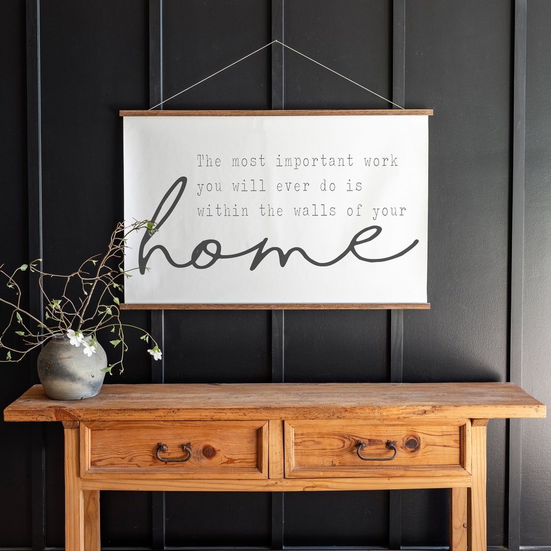 The Most Important Work Sign | Christian Signs | Hanging Canvas ...