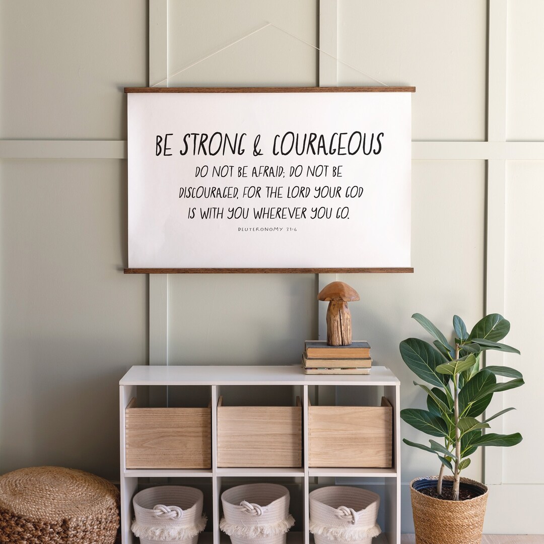 Kids Room Bible Verse Sign | Be Strong and Courageous | Nursery Sign ...