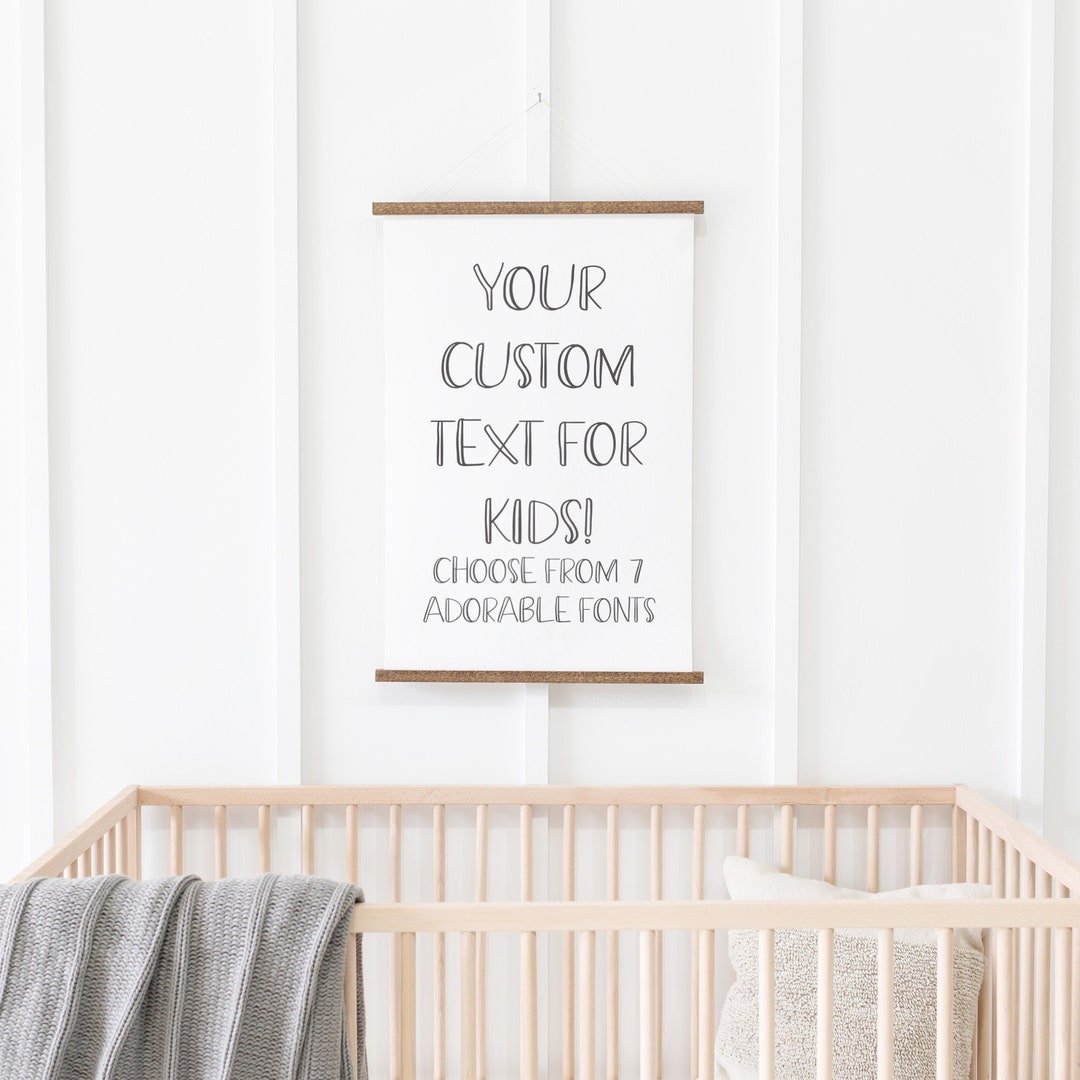 Custom Kids Signs | Custom Canvas Sign | Personalized Print | Hanging ...