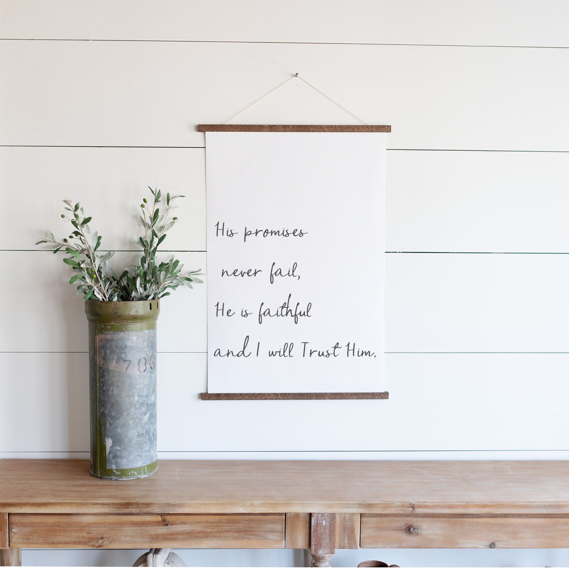 Living Room Sign His Promises Never Fail Canvas Hanging | Etsy