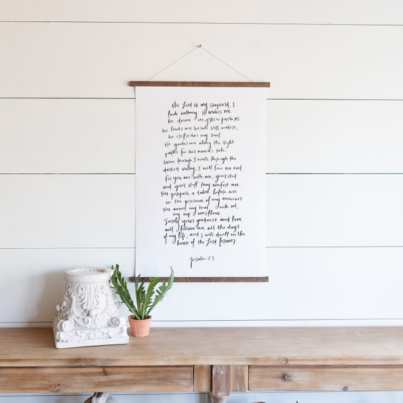 Scripture Sign Psalm 23 Hand Lettered Bible Verse Signs - Etsy