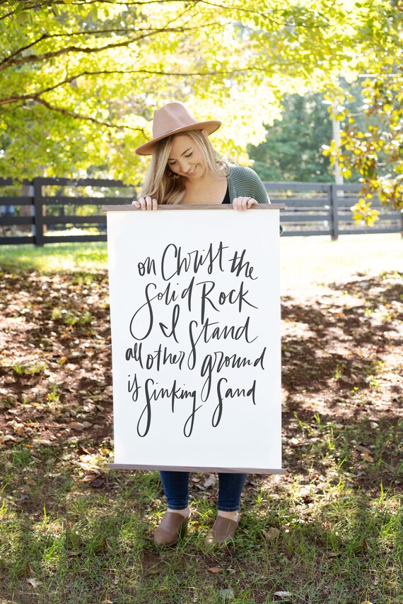 Bible Verse Signs Hand Lettered Design Christ the Solid | Etsy