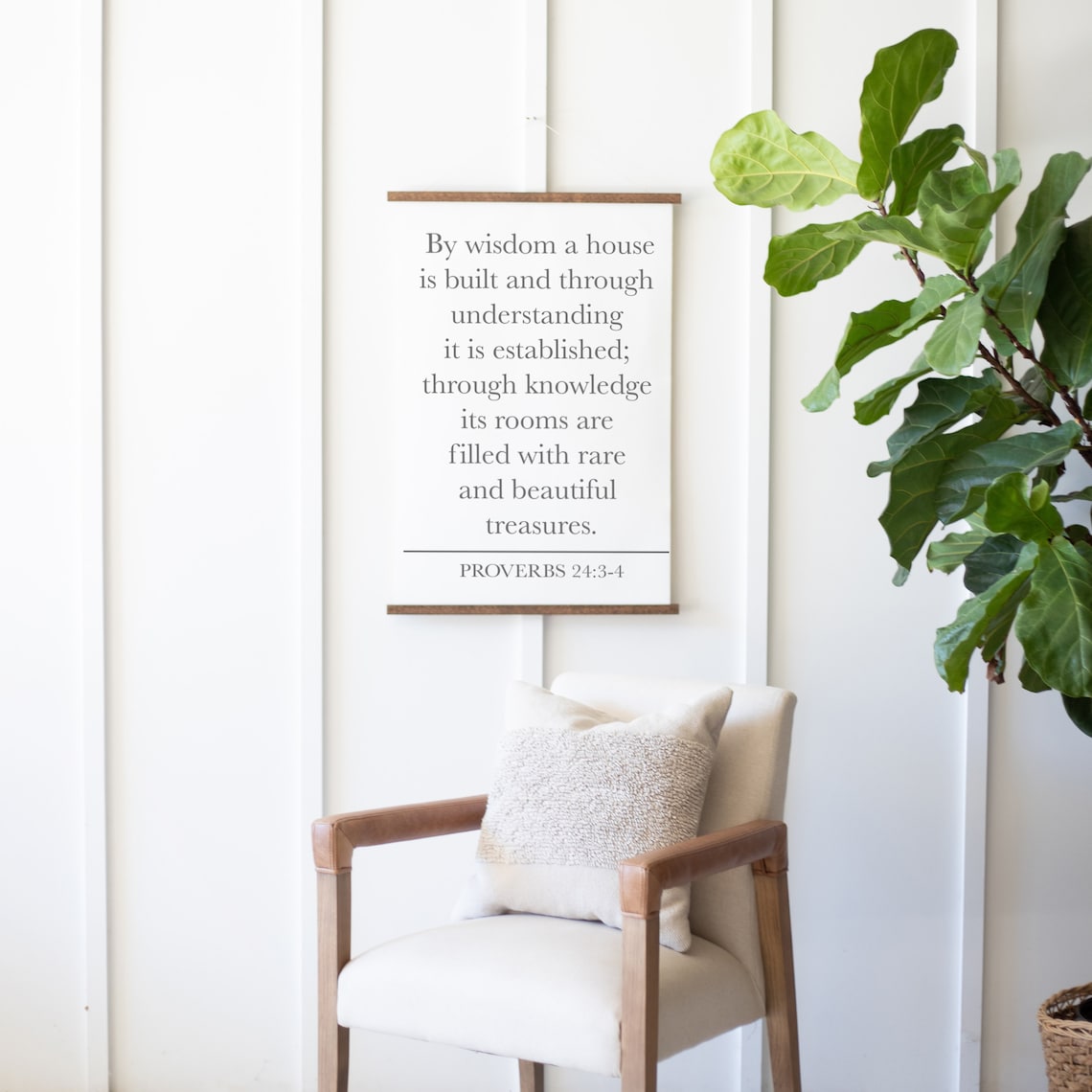 Proverbs 24 3 4 Bible Verse Signs Canvas Hanging Living | Etsy