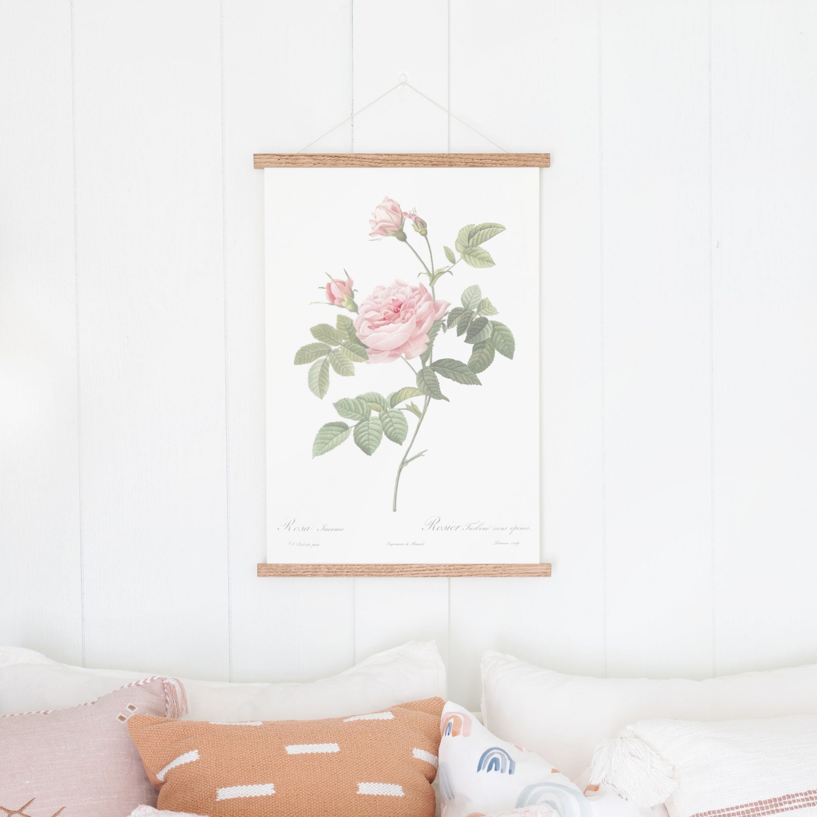 Pink Rose Canvas Wall Art Botanical Decor Hanging Canvas - Etsy