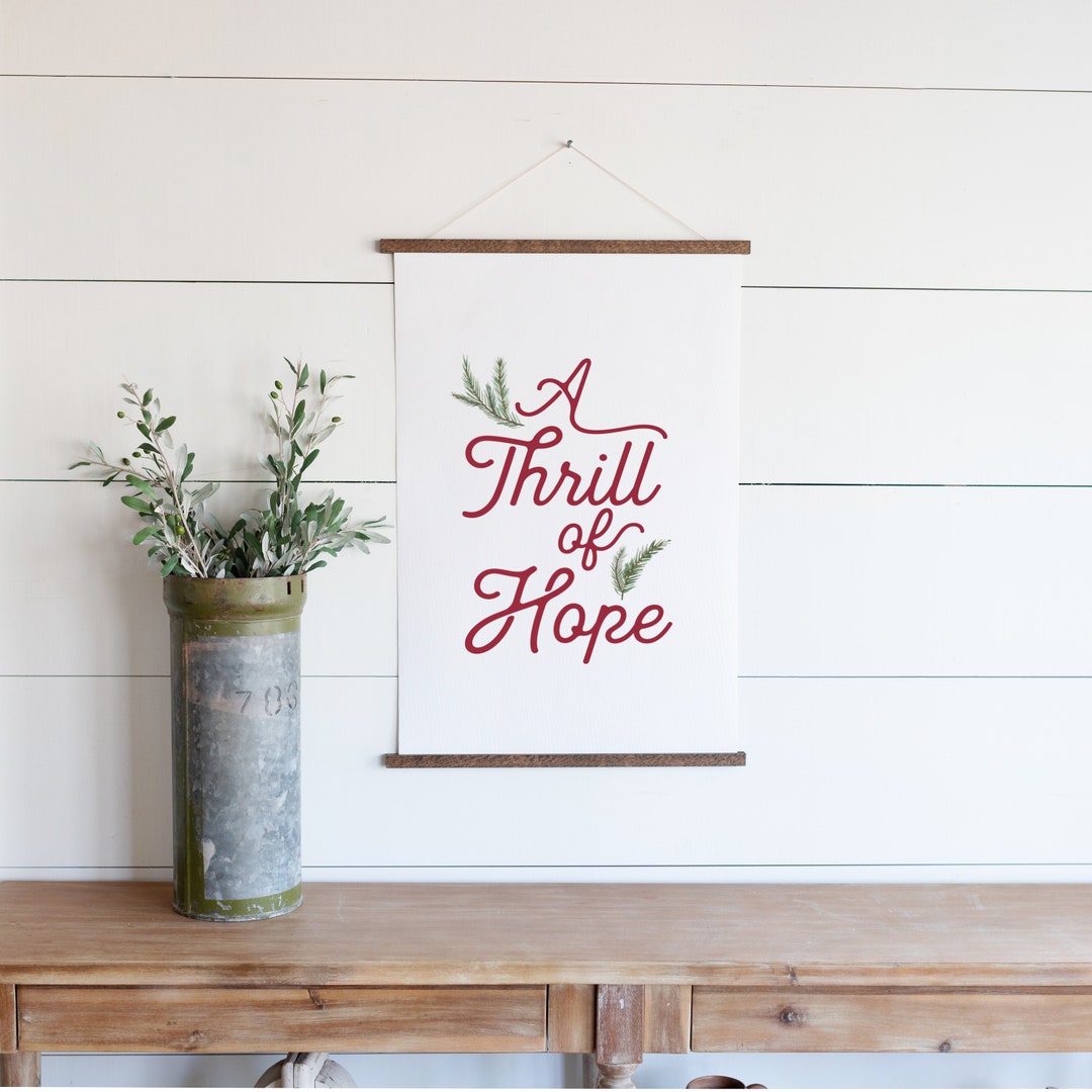 Christmas Signs | A Thrill of Hope Sign | Christmas Canvas Hanging ...