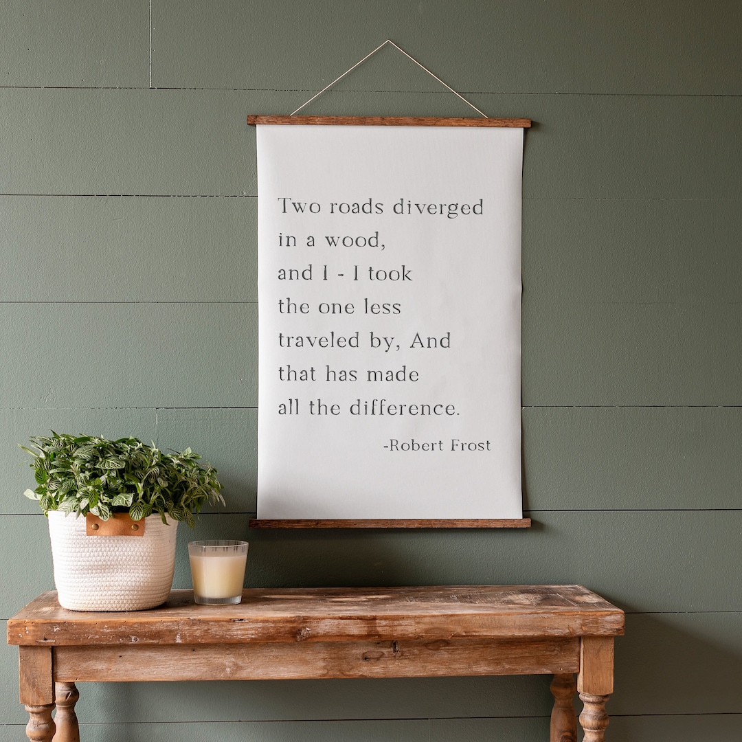 Robert Frost Poem Canvas Sign: the Road Not Taken | 084 - Etsy