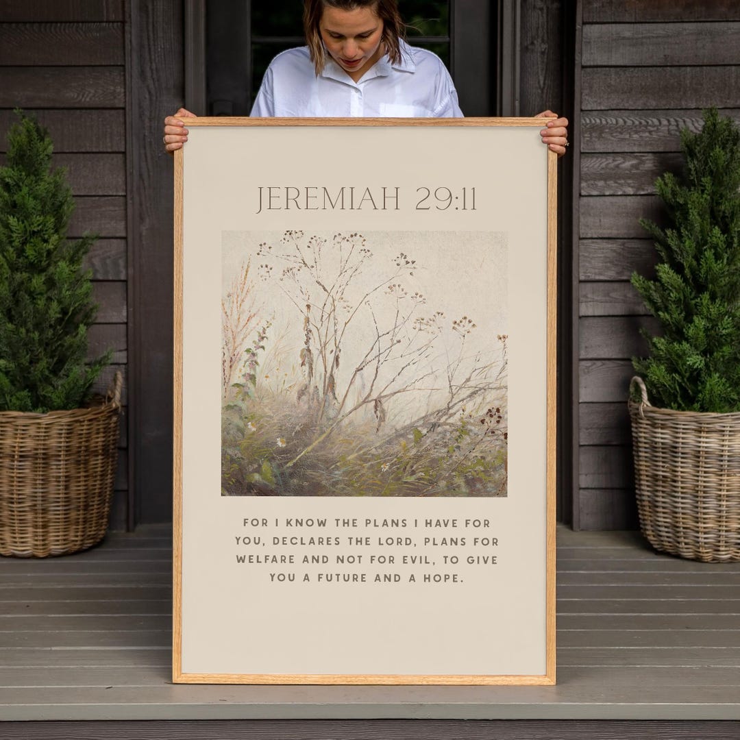 Jeremiah 29:11 Modern Christian Wall Art | Cotton Canvas Print, Framed ...