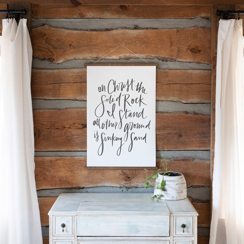 Bible Verse Signs Hand Lettered Design Christ the Solid - Etsy