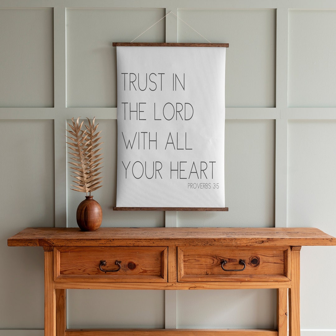 Trust in the Lord | Proverbs 35 | Canvas Hanging | Bible Verse Signs ...