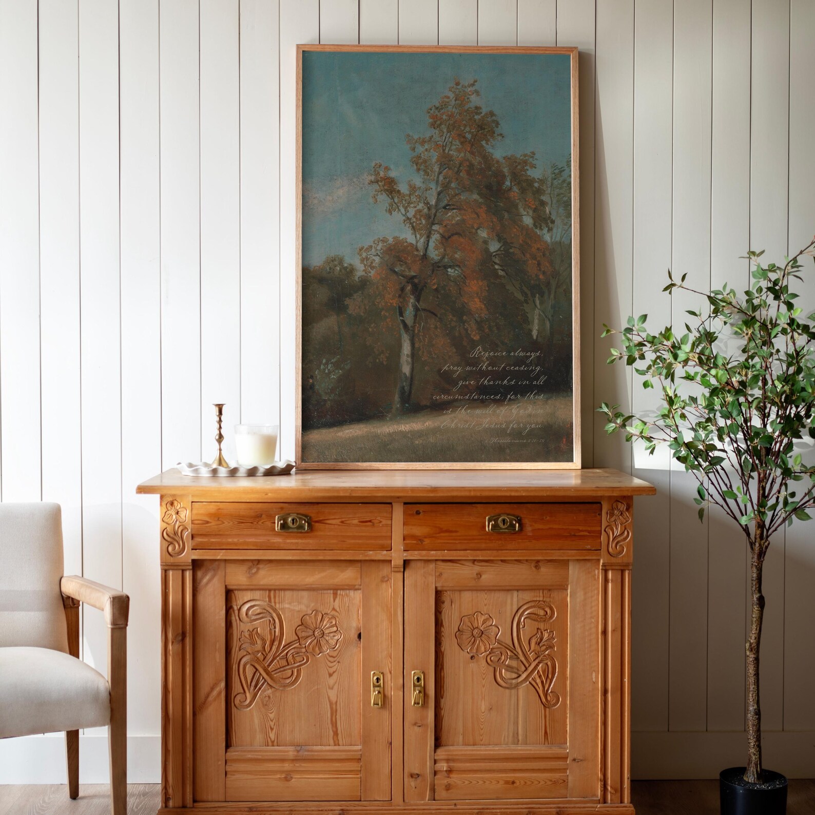 Fall Tree Art Print: Vintage Christian Wall Decor | F727 - Etsy