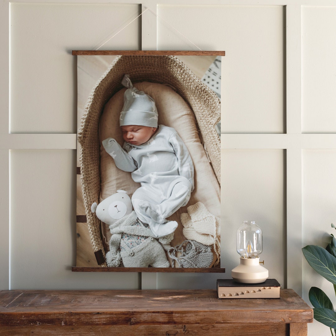 Custom Photo Canvas Hanging Sign: Magnetic Wood Frame - Etsy