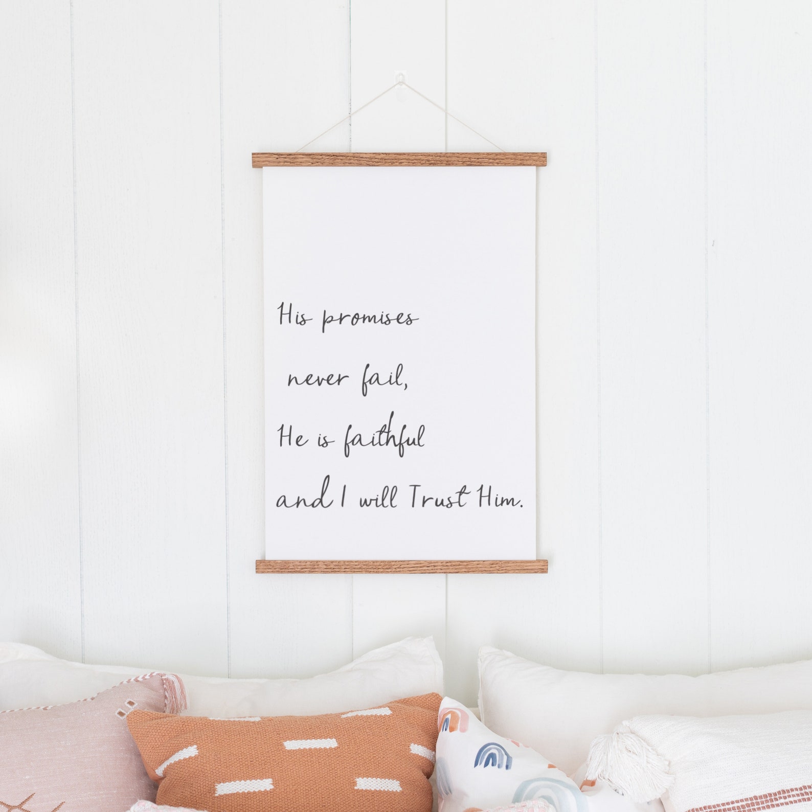 Living Room Sign His Promises Never Fail Canvas Hanging | Etsy