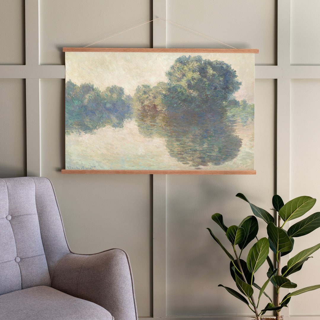 Monet Trees Reflection Canvas Wall Art: Landscape Painting | 217 - Etsy