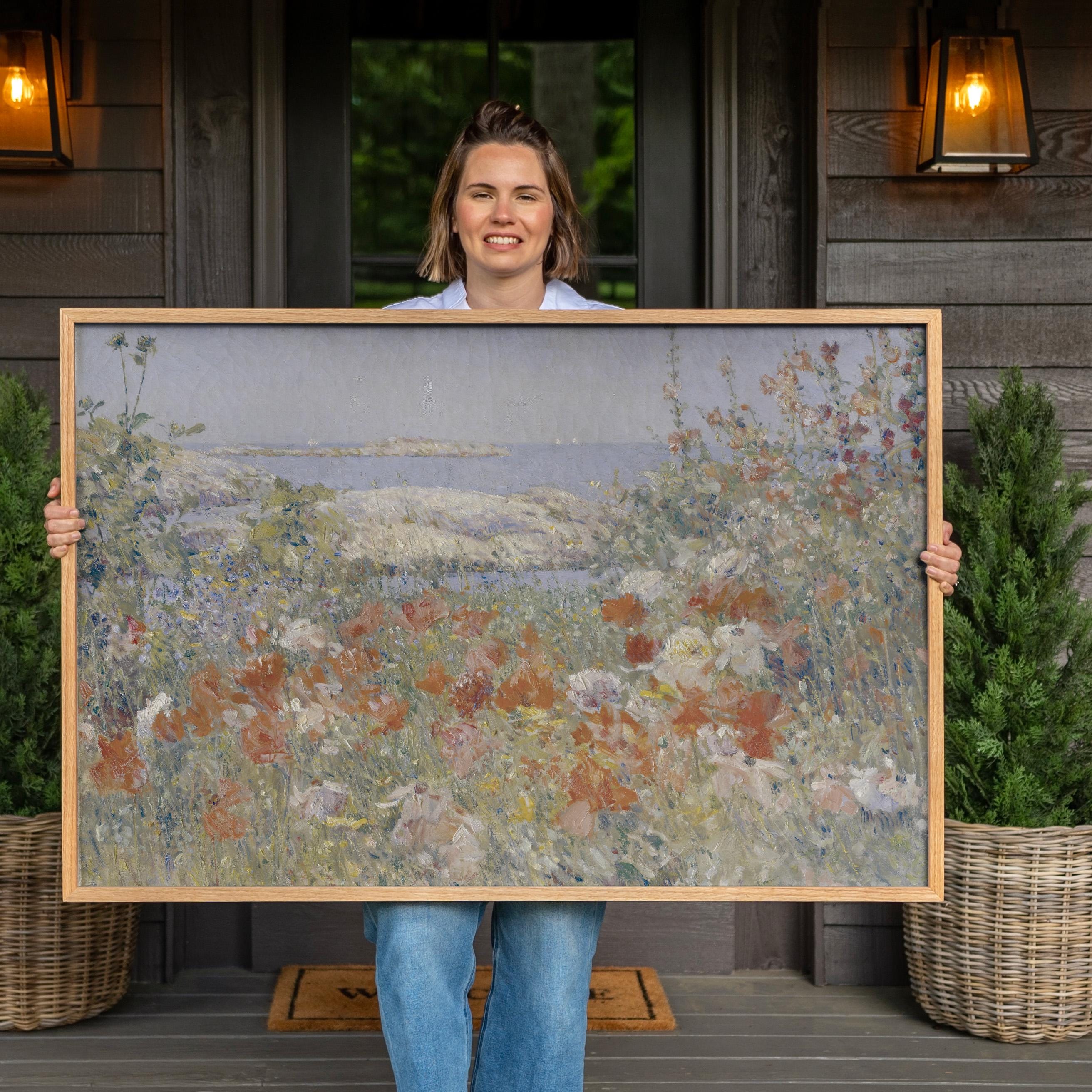 Framed Landscape Painting Print: Vintage Cotton Canvas Wall Art | F555 ...