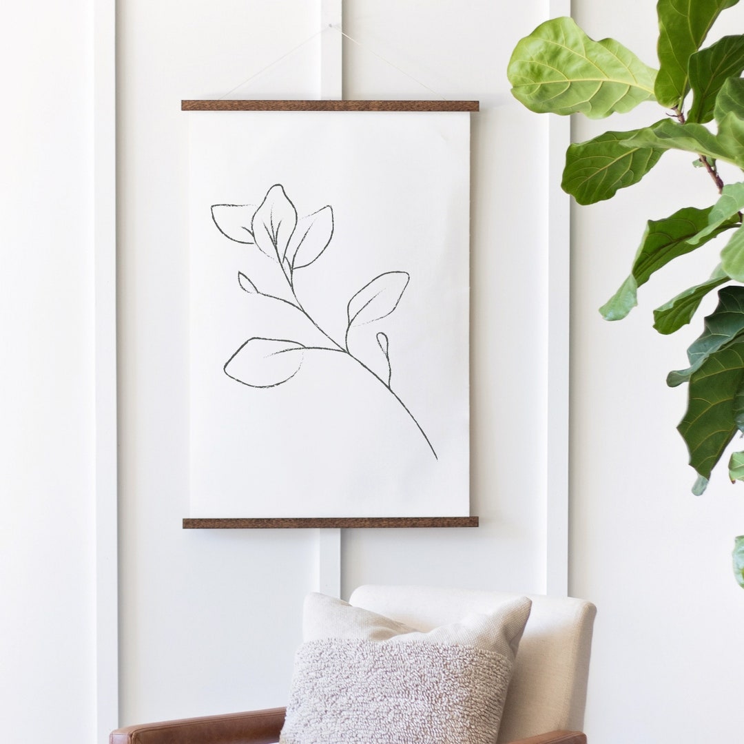 Plants Sign | Botanical Print | Living Room Signs | Leaves Canvas ...