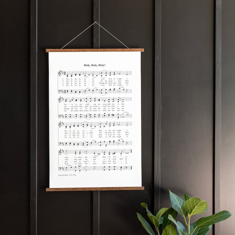 Holy, Holy, Holy! Hymn Art, Sheet Music Print, Cotton Canvas Wall ...