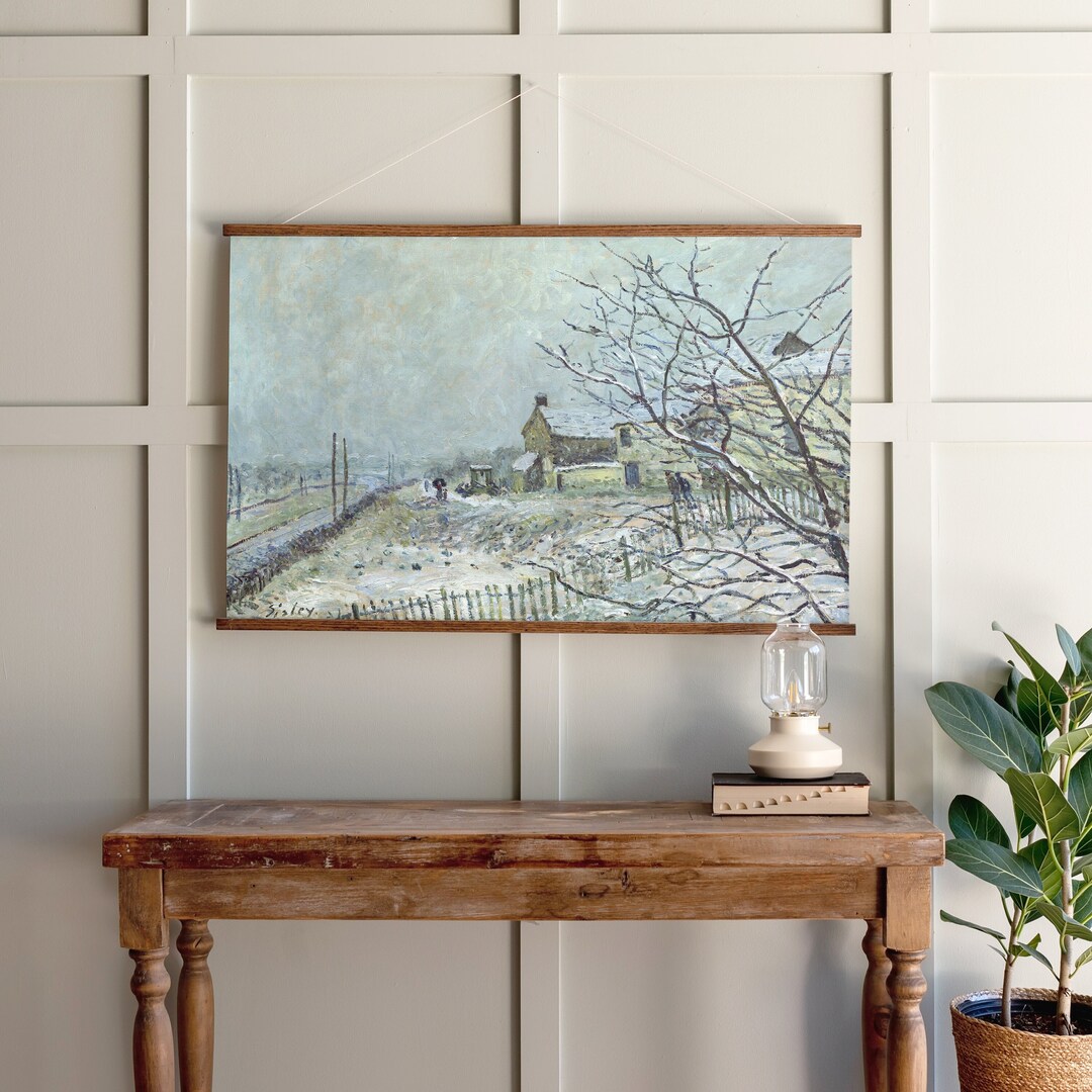Winter Landscape Art: "first Snow" Canvas Print With Magnetic Hanger ...