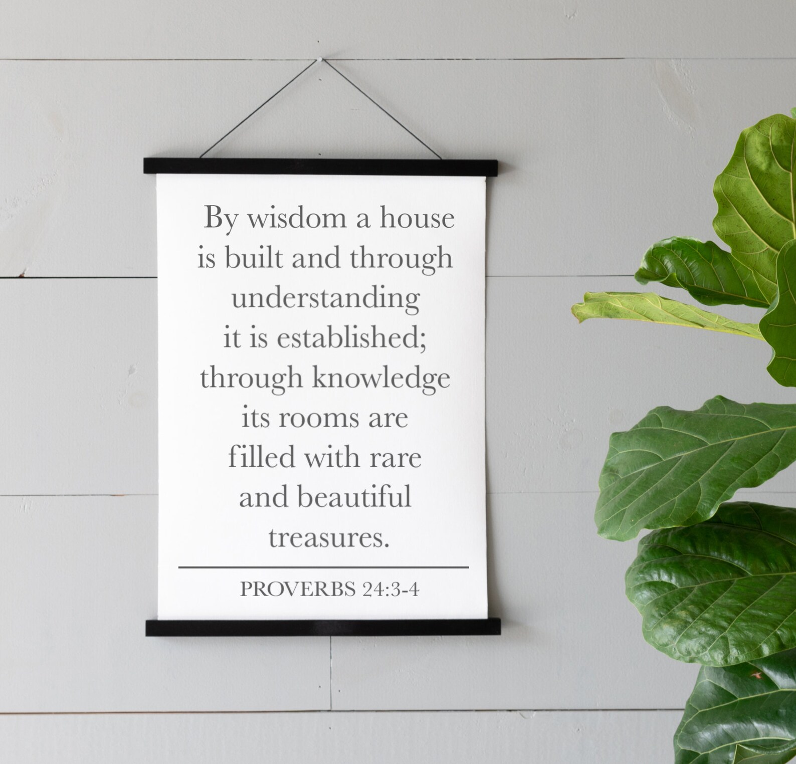 Proverbs 24 3 4 Bible Verse Signs Canvas Hanging Living | Etsy