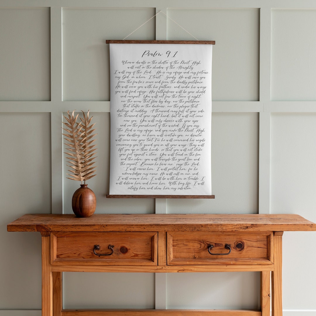 Psalm 91 Scripture Canvas Sign: Christian Wall Art | 125 - Etsy