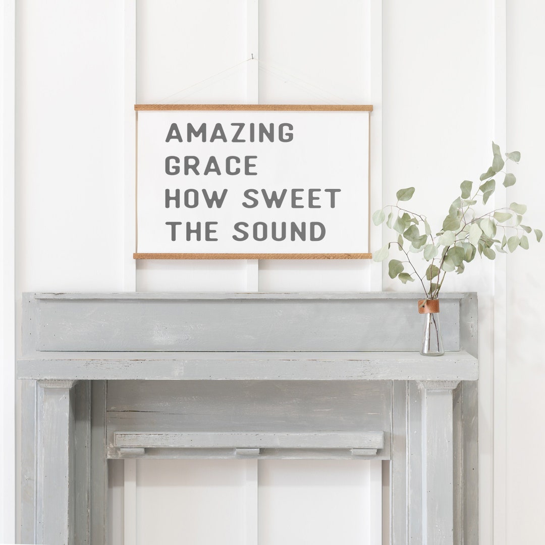 Amazing Grace Sign Modern Decor Living Room Sign Hanging - Etsy