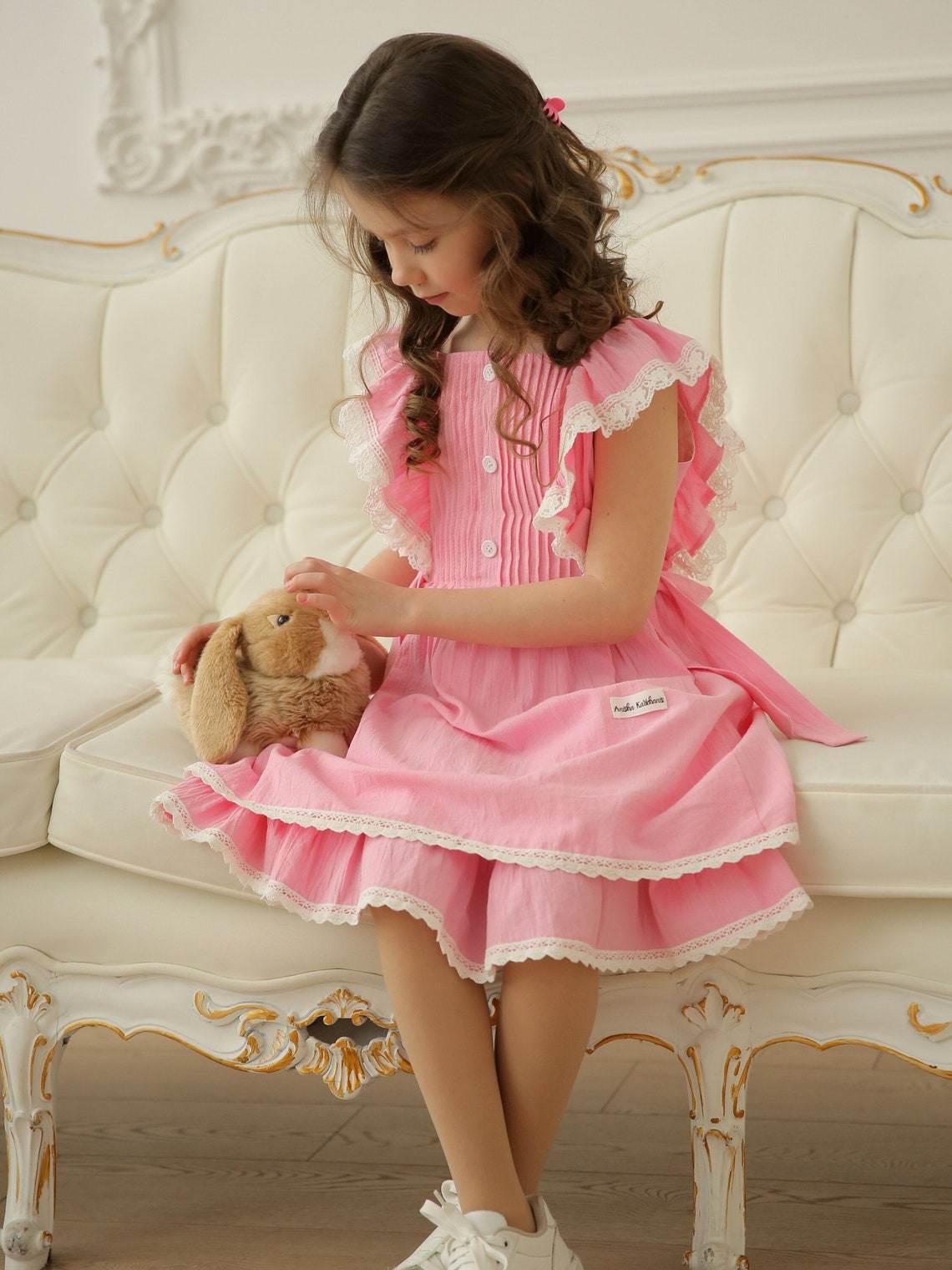 GIRL EASTER DRESS - Pastel Pink Organic Cotton Summer Spring Dress for ...