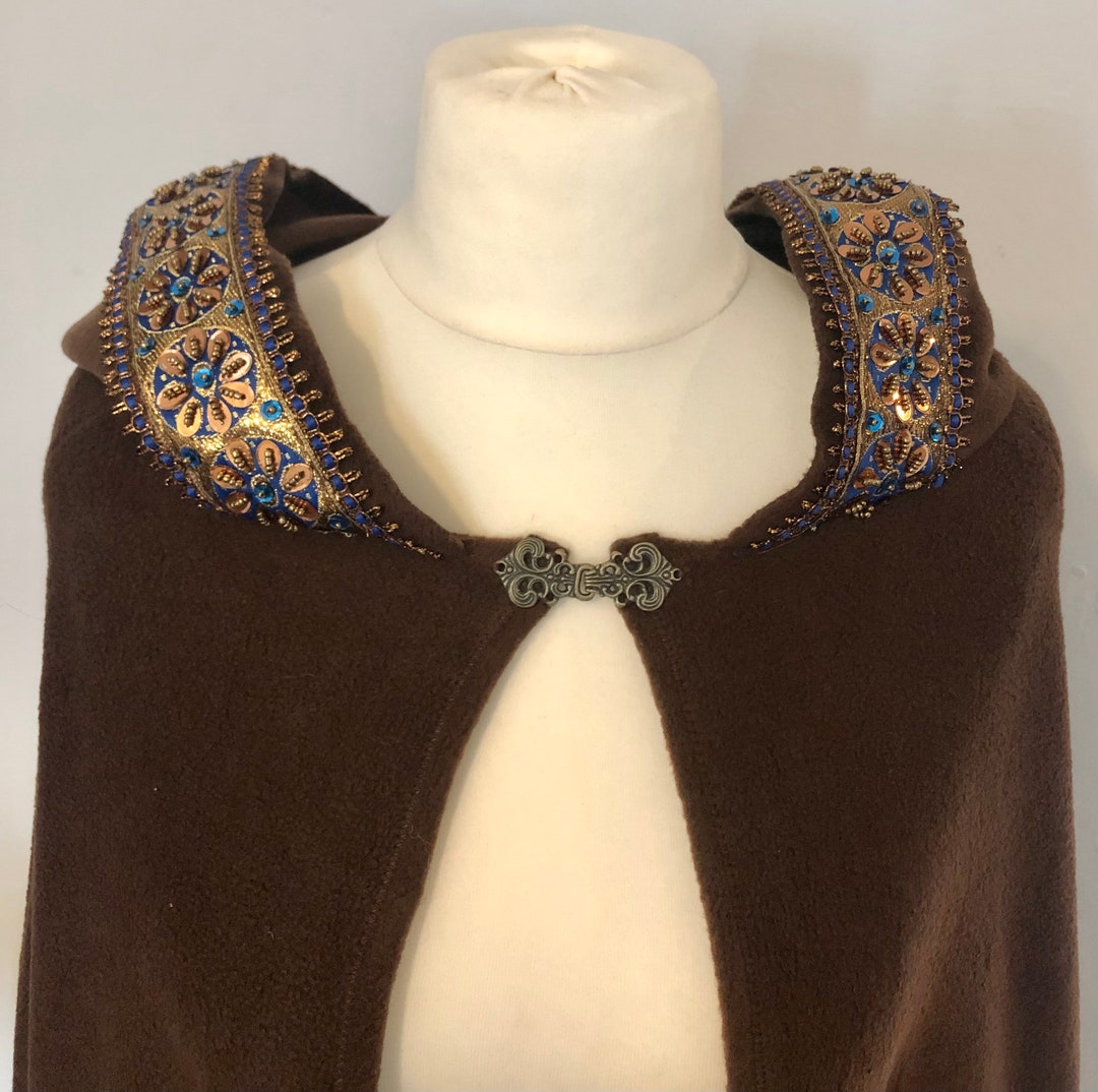 Brown Cloak Anti Pil Polarfleece Fleece Cloak/cape With Hood and ...