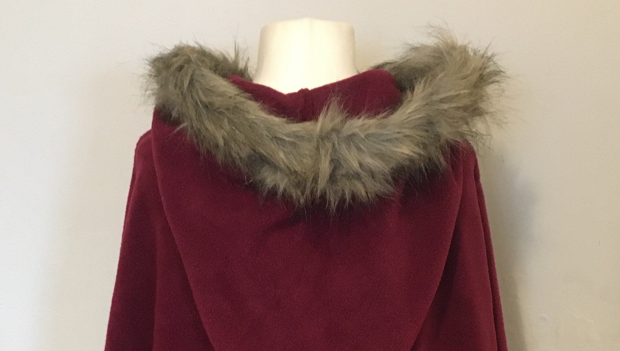 Burgundy Red Capelet With Faux Fur Trimming and Pointed Hood - Etsy
