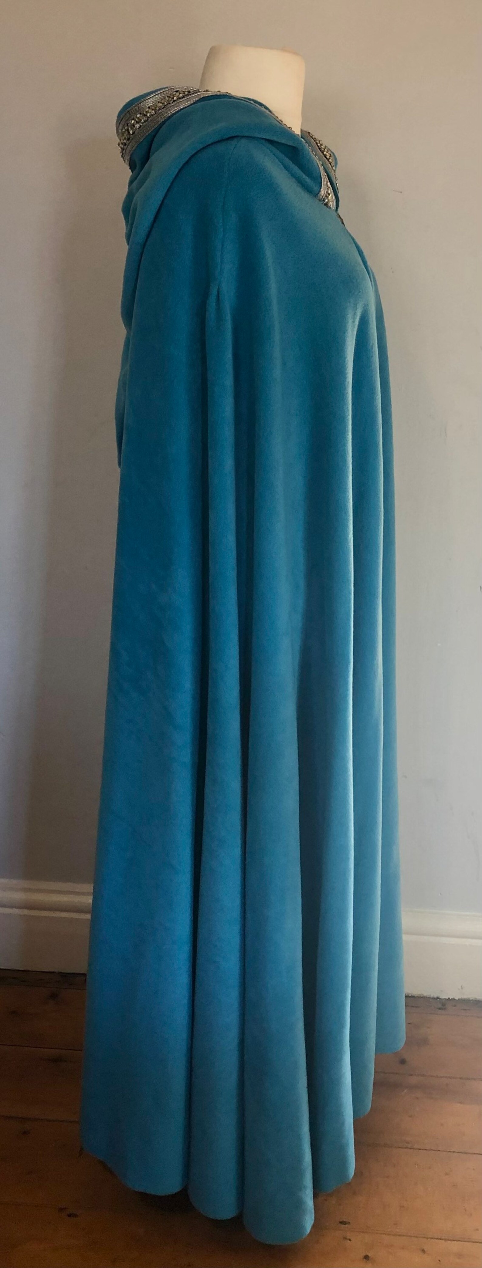 Turquoise Anti Pil Polar Fleece Cloak/cape With Hood and - Etsy