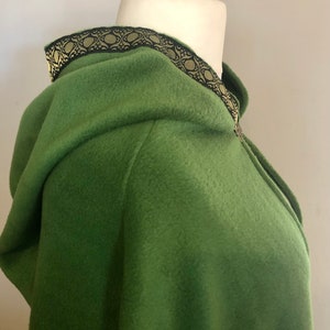 Forest Green Fleece Cloak With Hood and Black /golden Trimming Goddess ...