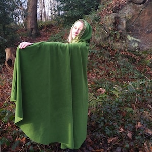 Forest Green Fleece Cloak With Hood and Black /golden Trimming Goddess ...