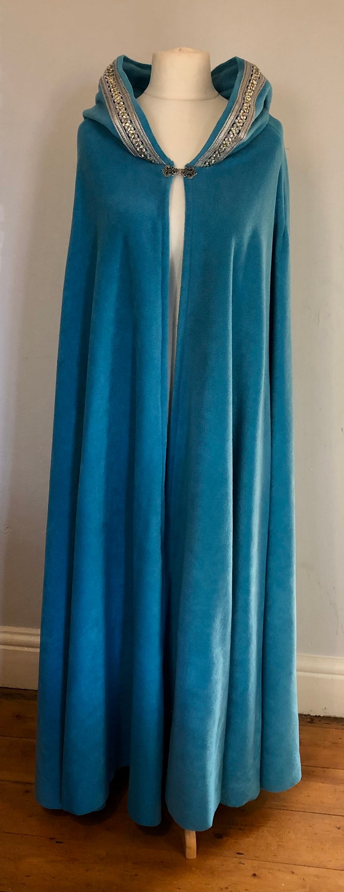 Turquoise Anti Pil Polar Fleece Cloak/cape With Hood and - Etsy