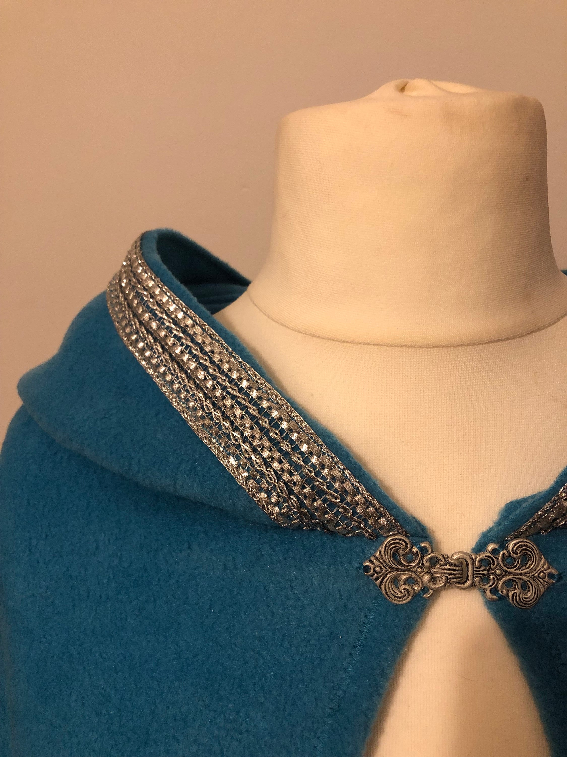 Turquoise Anti Pil Polar Fleece Cloak/cape With Hood and - Etsy