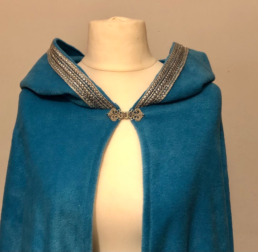 Turquoise Anti Pil Polar Fleece Cloak/cape With Hood and - Etsy