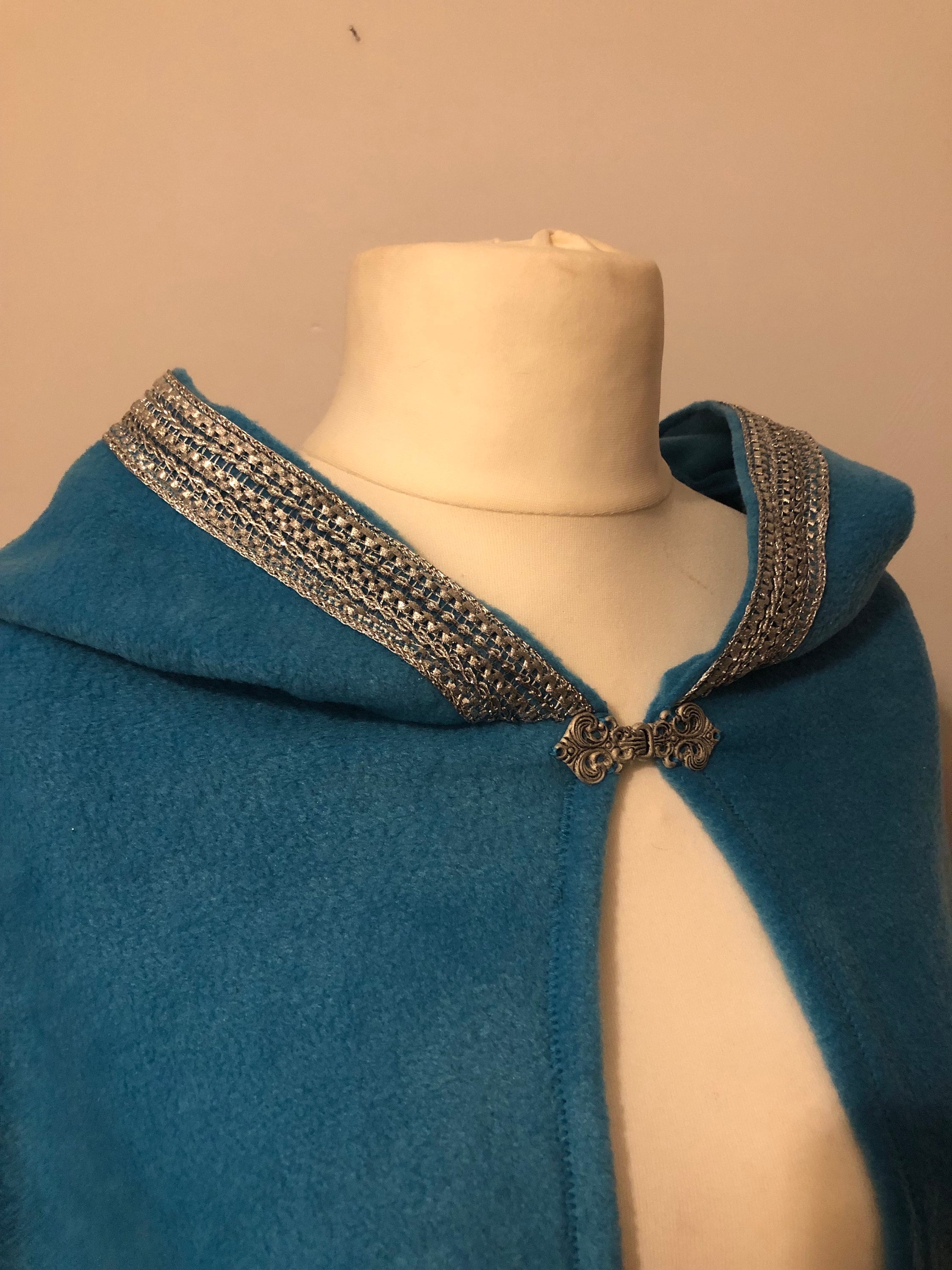 Turquoise Anti Pil Polar Fleece Cloak/cape With Hood and - Etsy