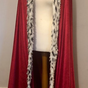 Red Velvet Winter Solstice Goddess Cloak /robe With Faux Fur Ermine ...