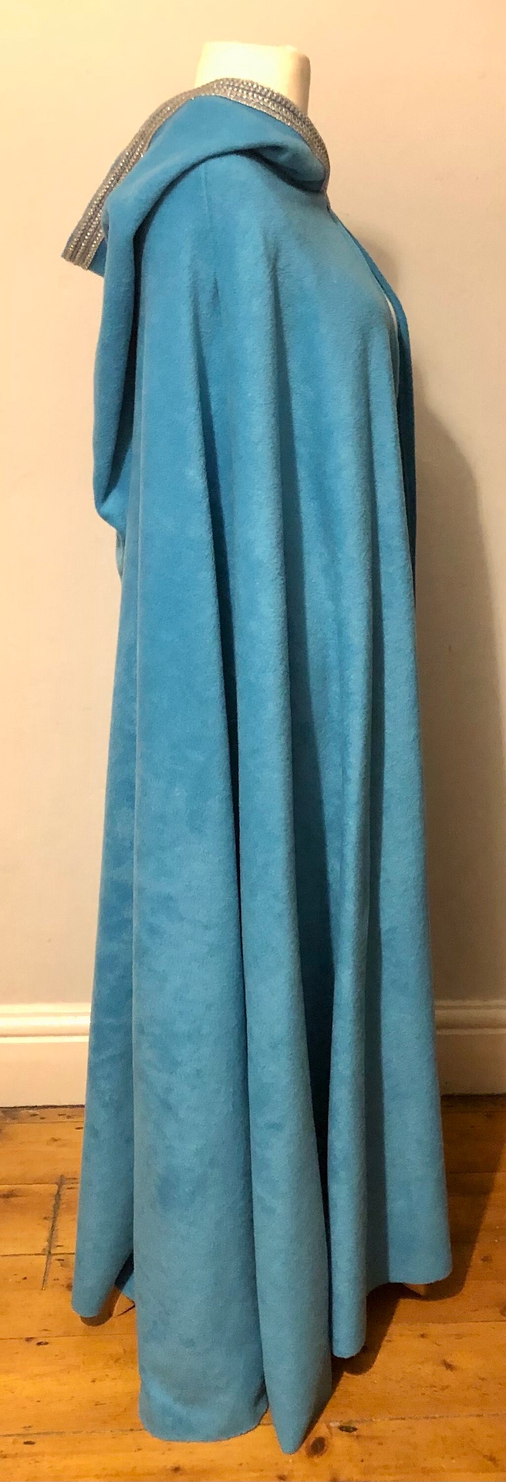 Turquoise Anti Pil Polar Fleece Cloak/cape With Hood and - Etsy