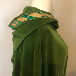 Goddess Cloak Blodeuwedd With Hood and Green/golden Trimming, Pagan ...