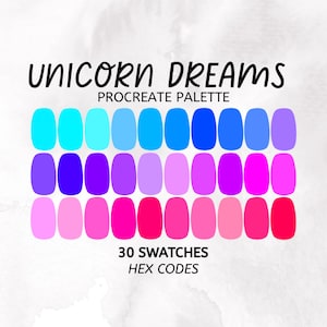 Unicorn Dreams Procreate Color Palette | Mystical Swatches (PDF) - Etsy