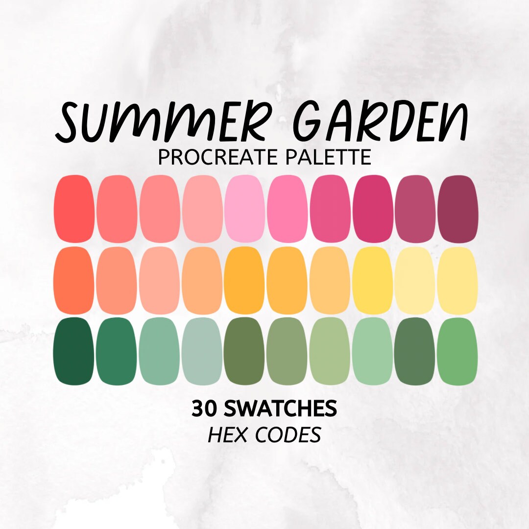 Procreate Color Palette Summer Garden Procreate Palette For Ipad
