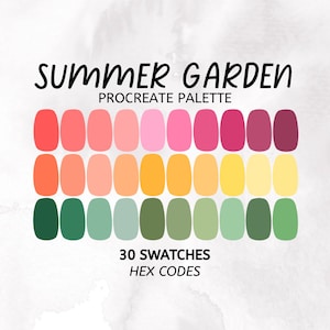 Procreate Color Palette Summer Garden | Procreate Palette for iPad ...