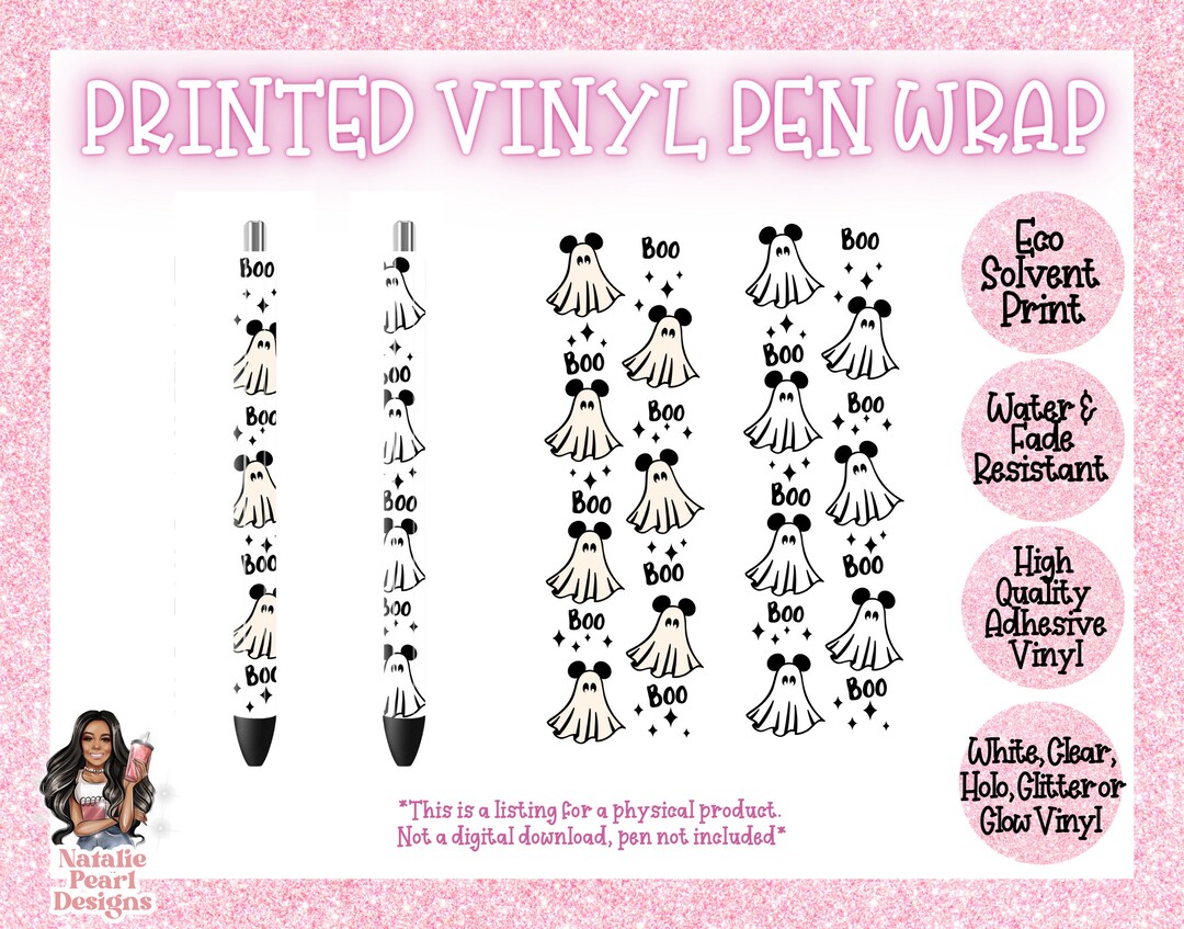 Ghost Mouse Printed Pen Wraps, Adhesive Pen Wrap, Epoxy Crafts Pen Wrap ...