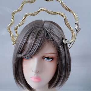 Women Lady Gold Tone Snake Python Medusa Inspired Scary Spooky ...
