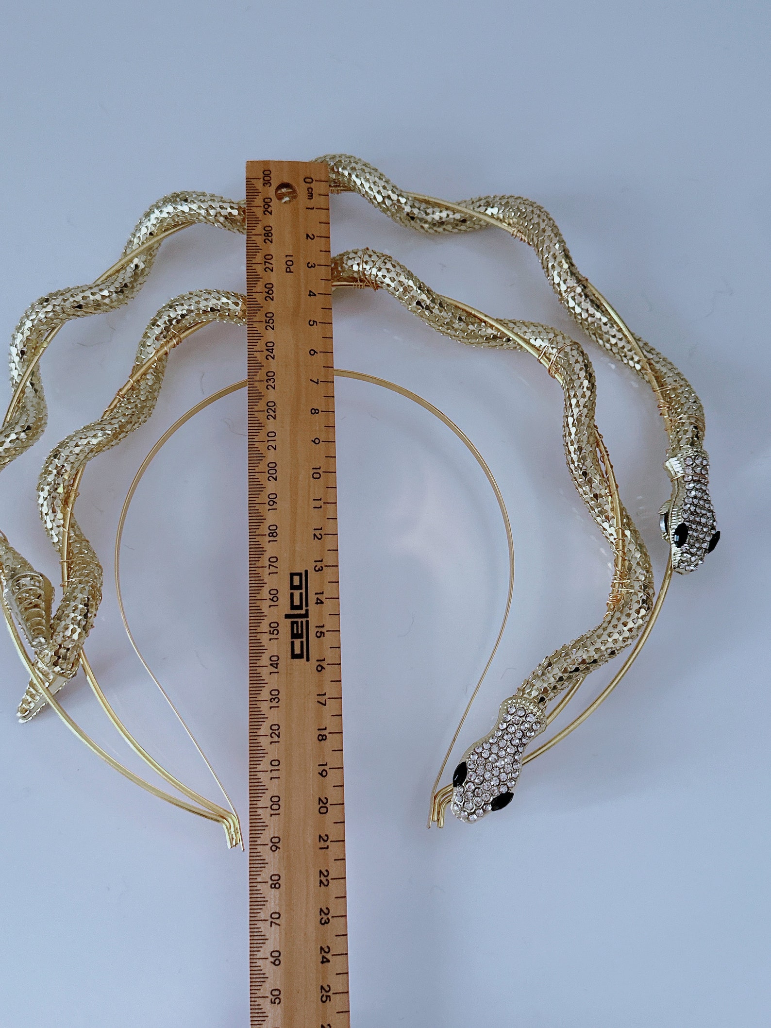 Women Lady Gold Tone Snake Python Medusa Inspired Scary Spooky Halloween Goth Halo Headwear ...