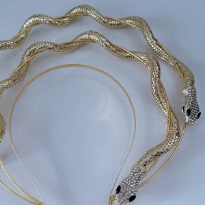 Women Lady Gold Tone Snake Python Medusa Inspired Scary Spooky ...