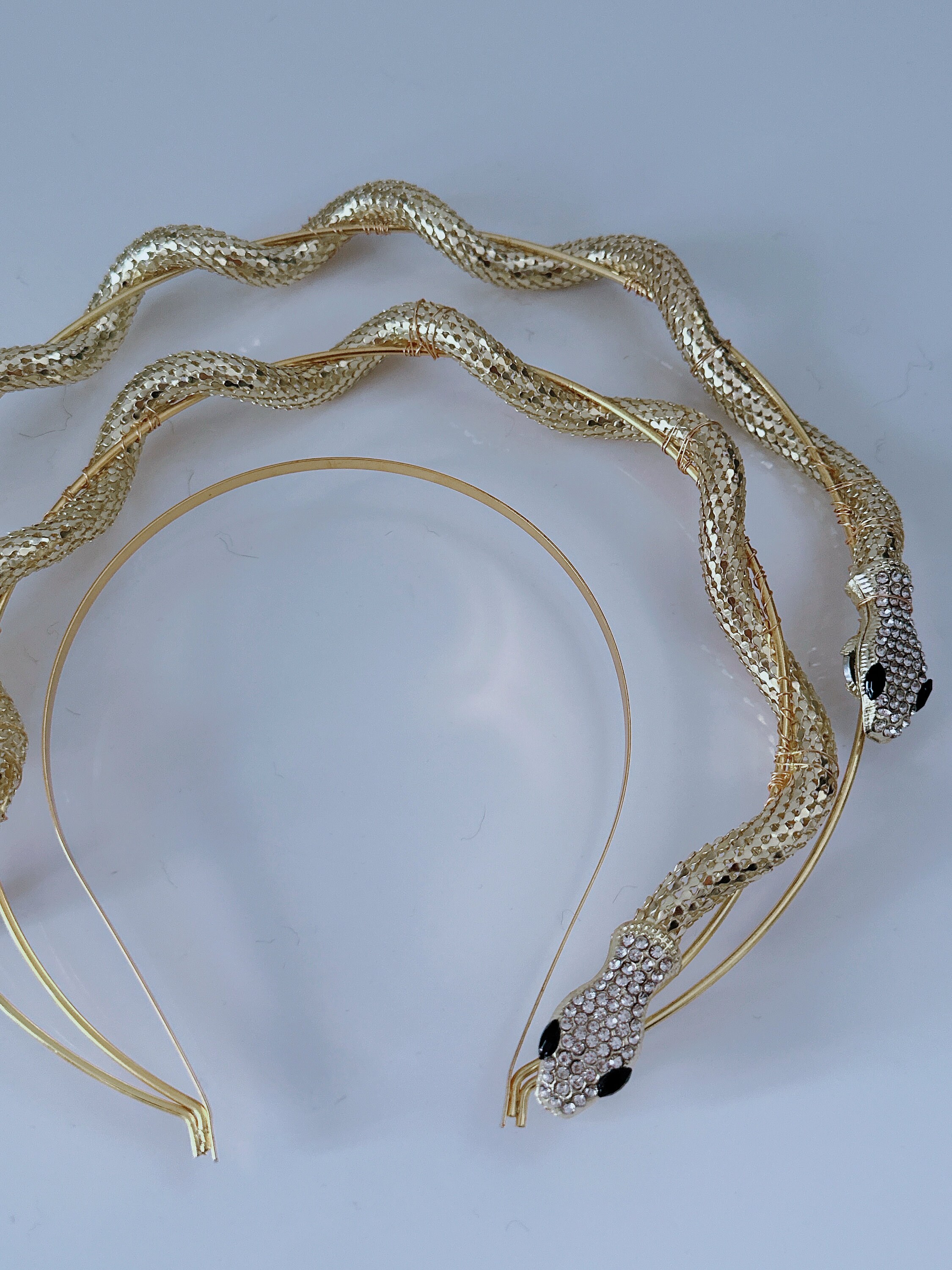 Women Lady Gold Tone Snake Python Medusa Inspired Scary Spooky ...